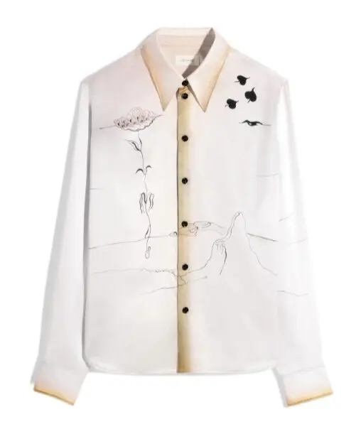 LEMAIRE Printed Panel Shirt - Porcelain