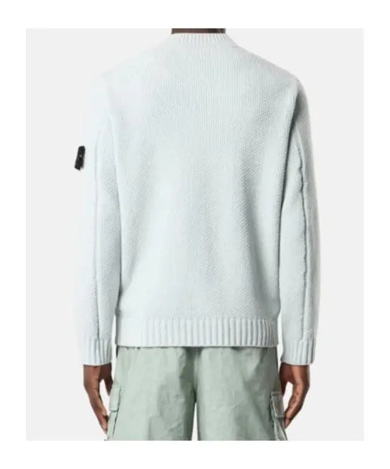 Stone Island Mock Neck Sweater With Ribbed Trims