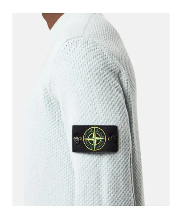 Stone Island Mock Neck Sweater With Ribbed Trims