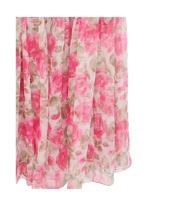 Chloé Floral Print Silk Mousseline Maxi Dress - Pink