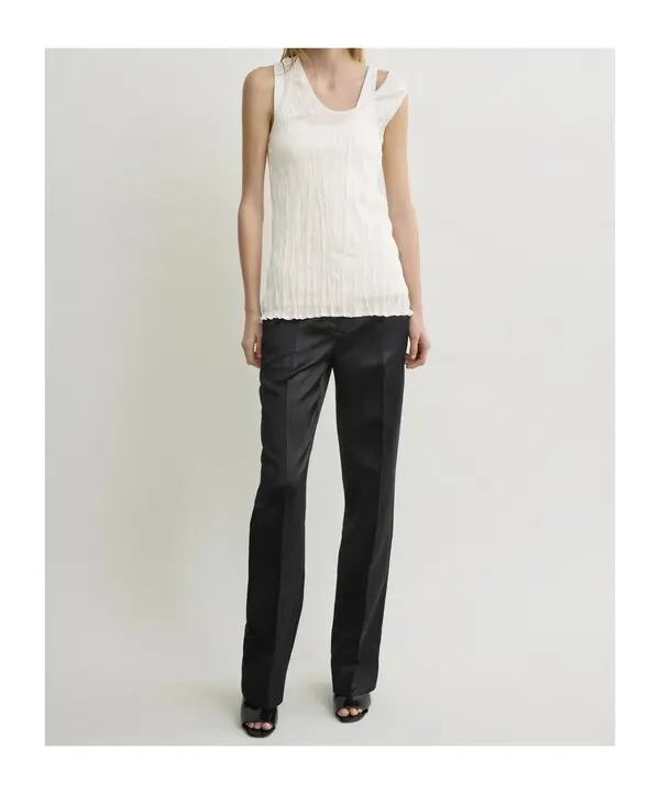 TOTEME Crinkled Knit Tank Top - White