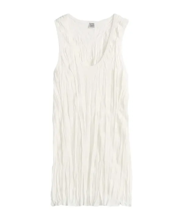 TOTEME Crinkled Knit Tank Top - White