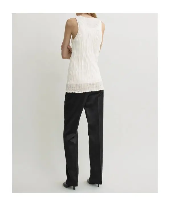 TOTEME Crinkled Knit Tank Top - White