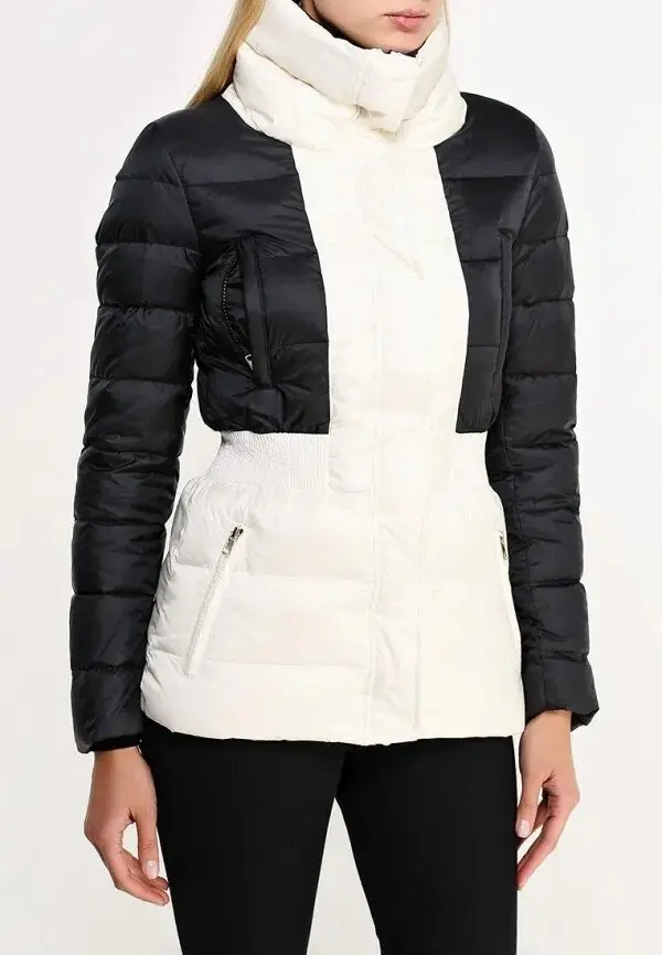 Just Cavalli Two-tone Quilted Jacket With High Neck