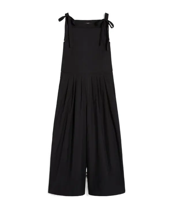 Max Mara Tie-fastening Pleated Jumpsuit - Black