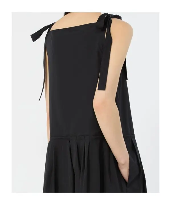 Max Mara Sleeveless Poplin Jumpsuit With Shoulder Ties And Pleated Details
