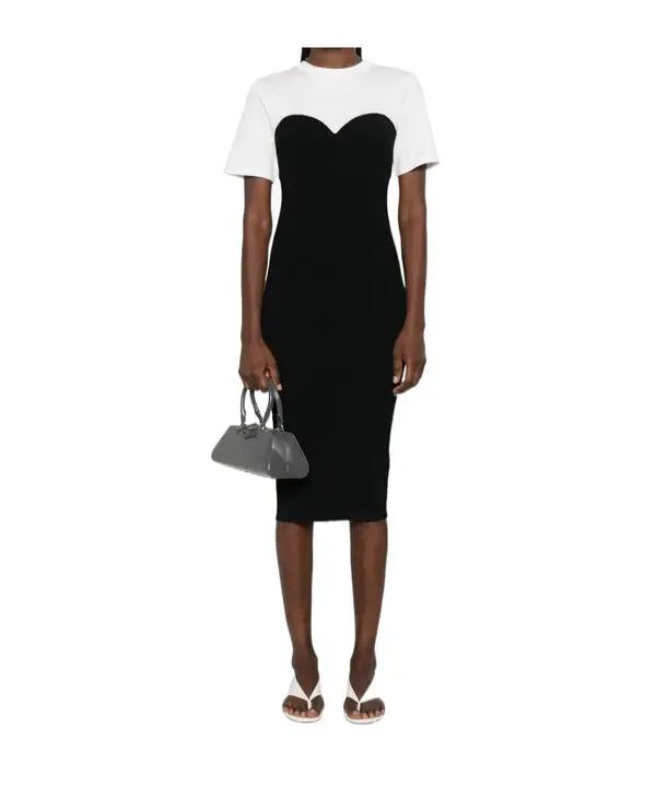Patrizia Pepe Sweetheart Knitted Dress - Black