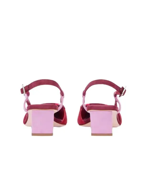 ROGER VIVIER Striped Slingback Heeled Pumps - Red