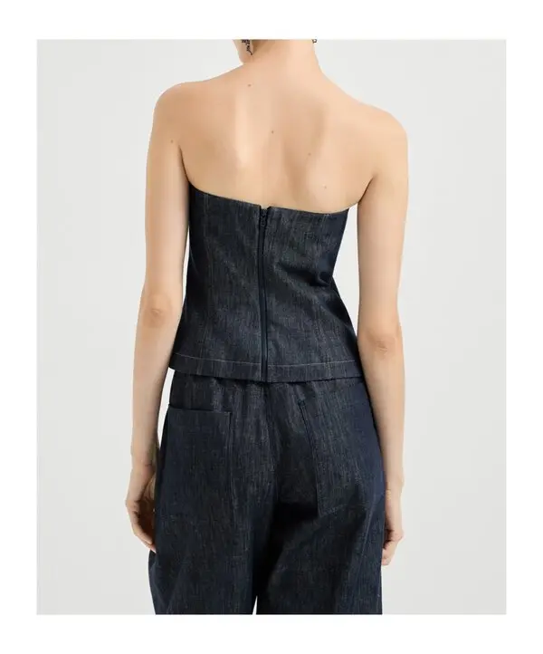Brunello Cucinelli Strapless Top With Back Zip Closure