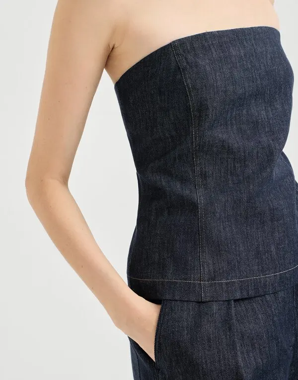 Brunello Cucinelli Strapless Top With Back Zip Closure