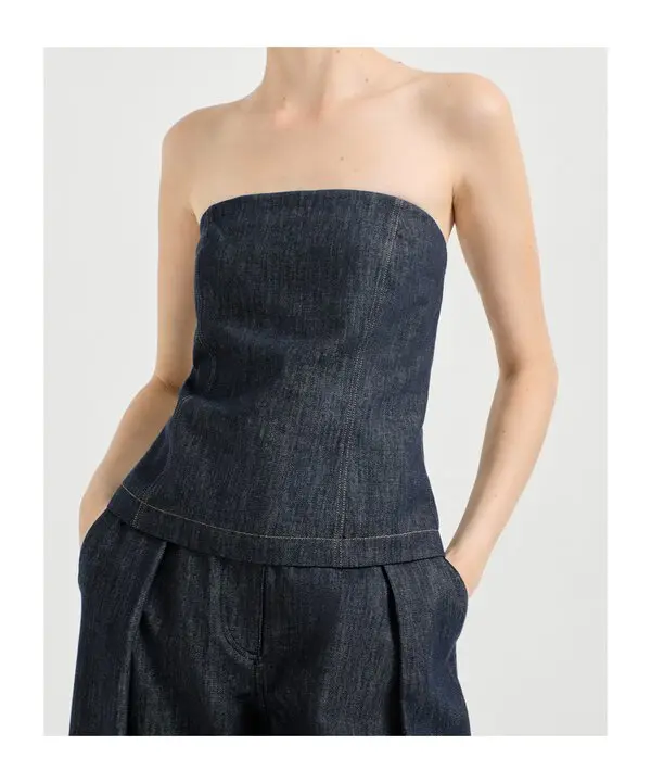 Brunello Cucinelli Strapless Top With Back Zip Closure