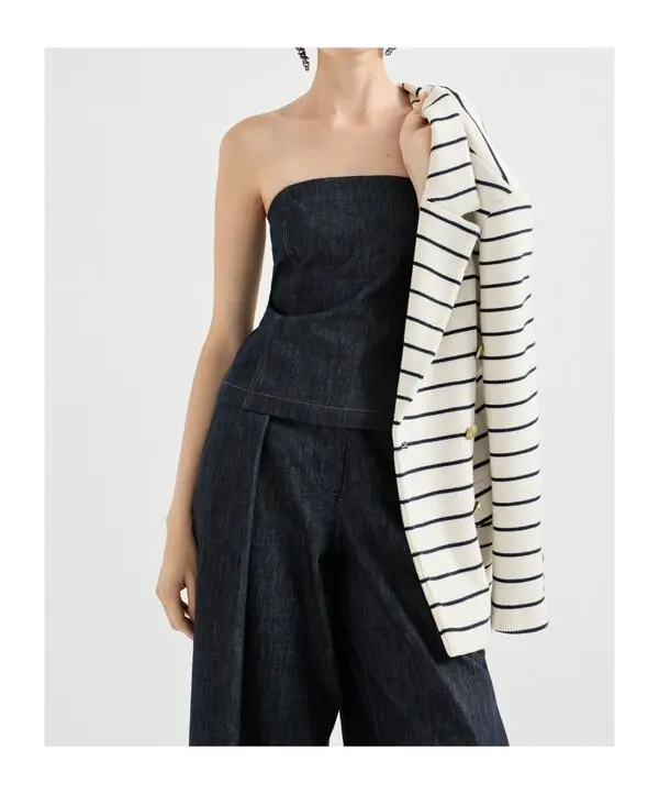 Brunello Cucinelli Strapless Top With Back Zip Closure