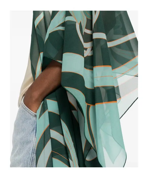 La DoubleJ Maria Floral Open Kaftan - Dark Green