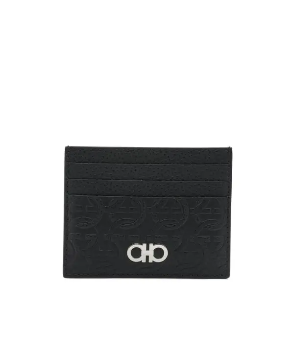 FERRAGAMO Flat Card Holder - Black