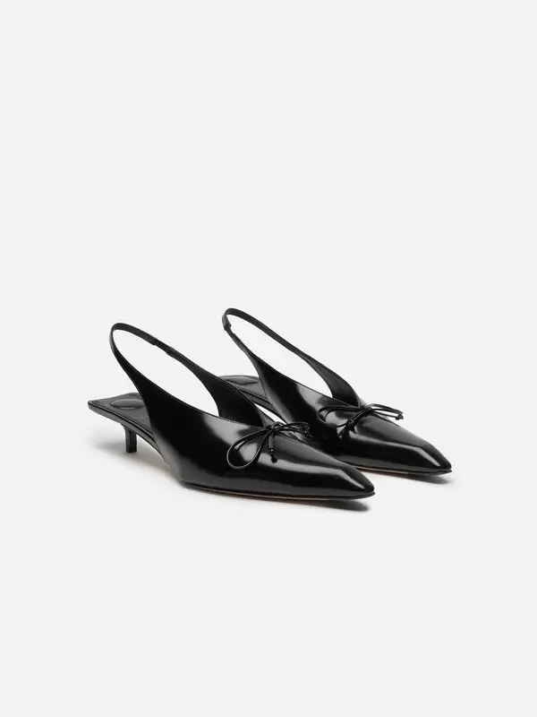 Jacquemus Bow Detail Slingback Pumps - Black
