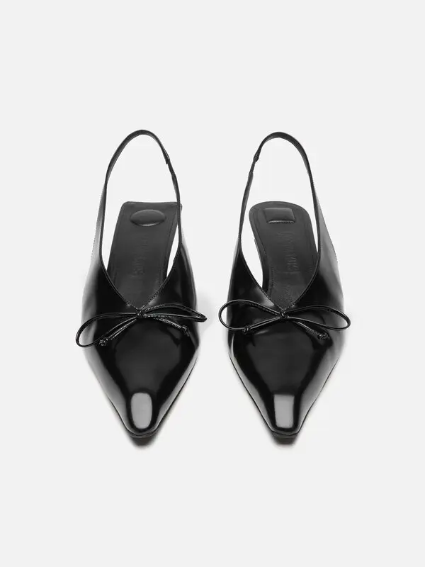 Jacquemus Bow Detail Slingback Pumps - Black