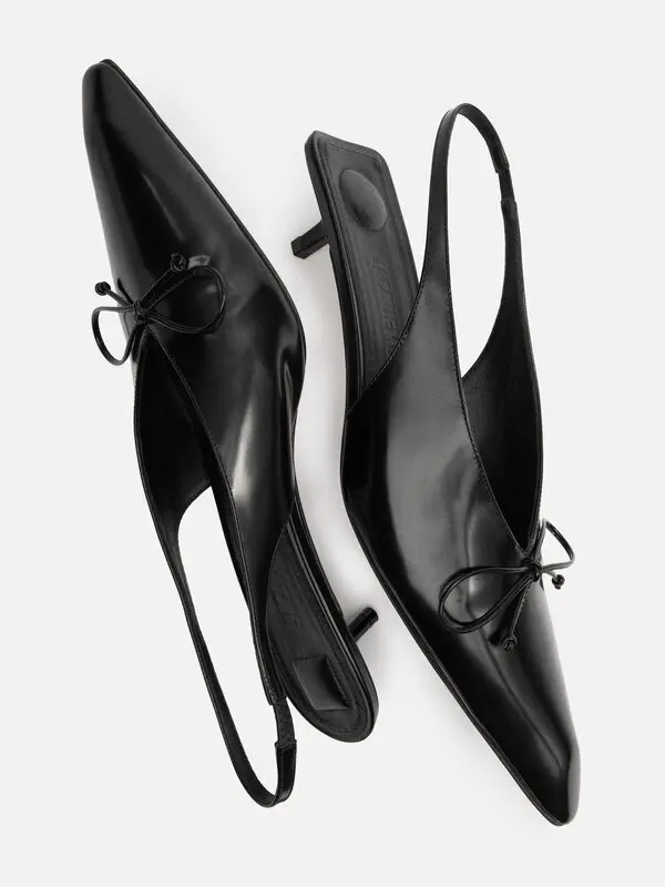 Jacquemus Bow Detail Slingback Pumps - Black