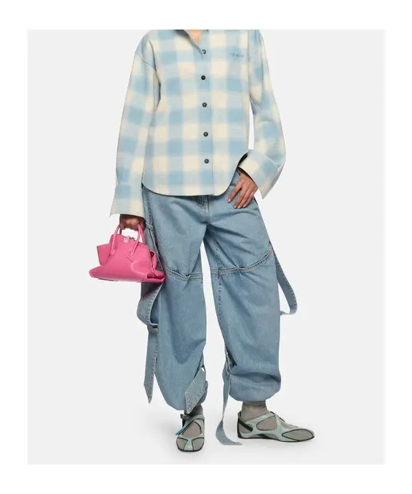 Attico Wide Leg Jeans With Belt Loops And Side Pockets