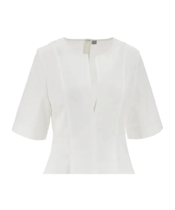 TOTEME Pleated A-line T-shirt - White