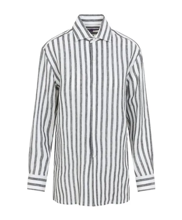 Ralph Lauren Striped Linen Shirt - White