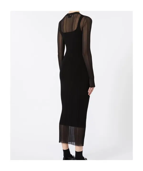 sportmax knit dress Sportmax Black Knit Flared Mini Dress M