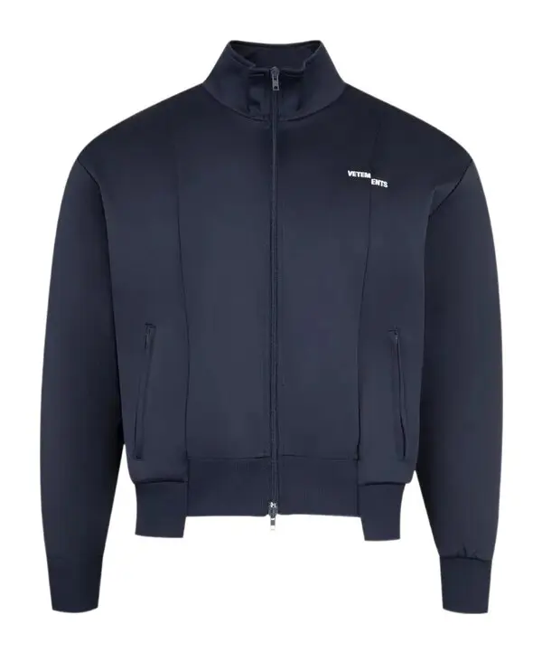 Vetements Long-sleeved Zip-up Sweatshirt - Navy Blue