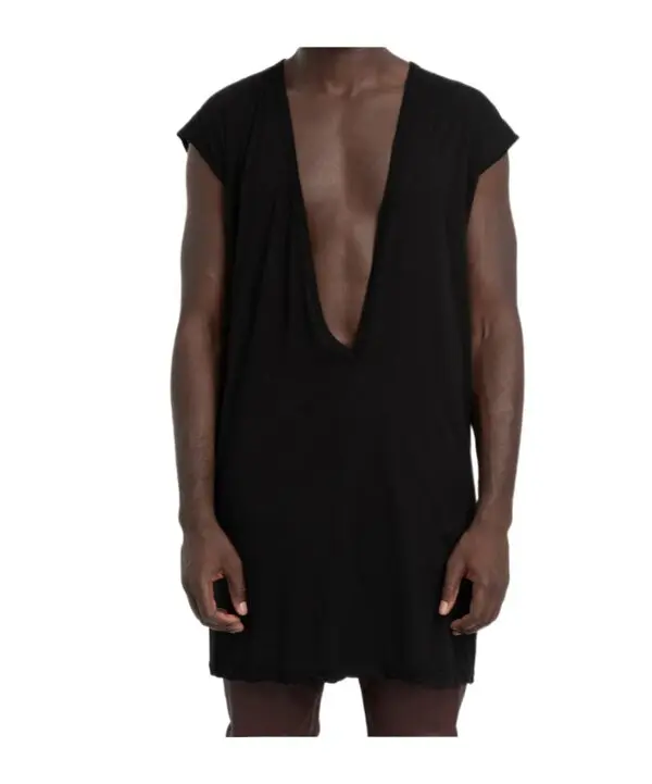 Rick Owens Dylan Sleeveless V-neck T-shirt - Black