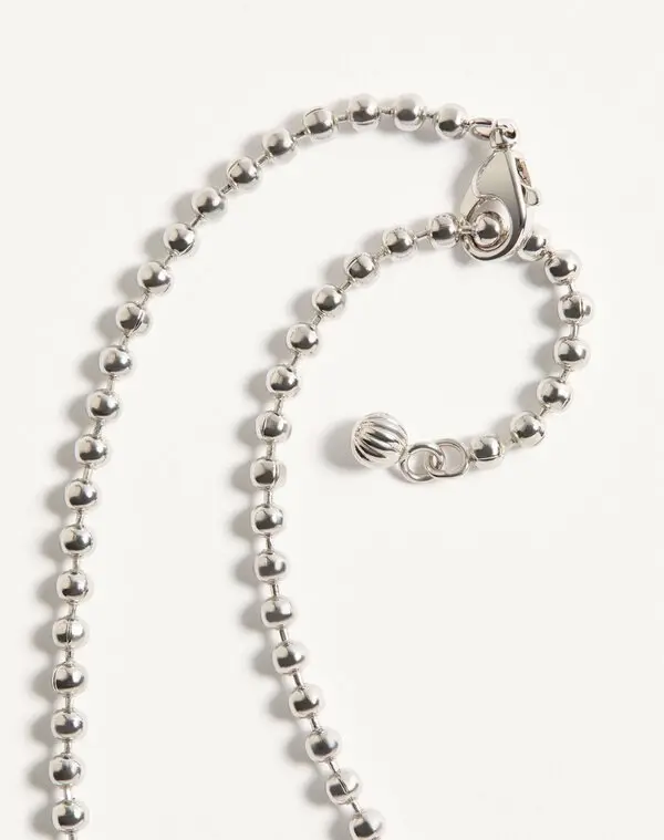 Valentino Garavani Oval Vlogo Signature Necklace - Gray