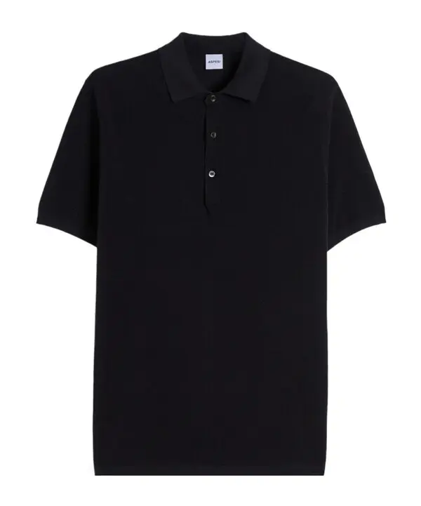 Aspesi Short-sleeve Polo Shirt - Black