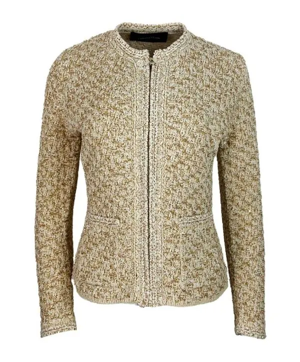 Fabiana Filippi Denim Effect Sequin Tweed Jacket - No