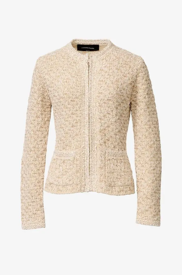 Fabiana Filippi Denim Effect Sequin Tweed Jacket