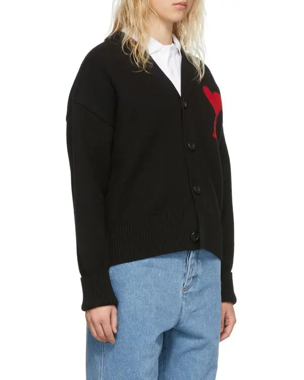 AMI Paris De Coeur Knitted Cardigan