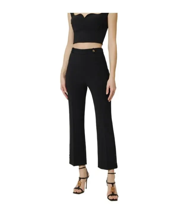 Elisabetta Franchi Pressed Crease Trousers - Black
