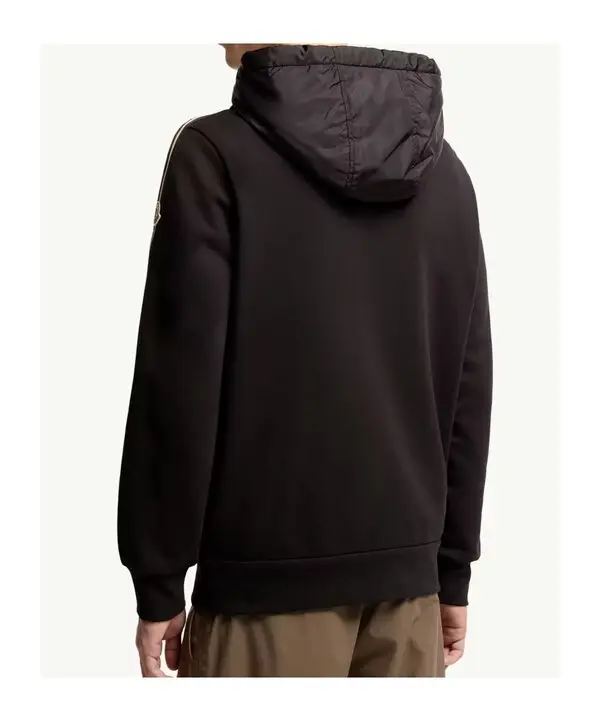 Moncler Logo Patch Zip-up Jacket With Stripes