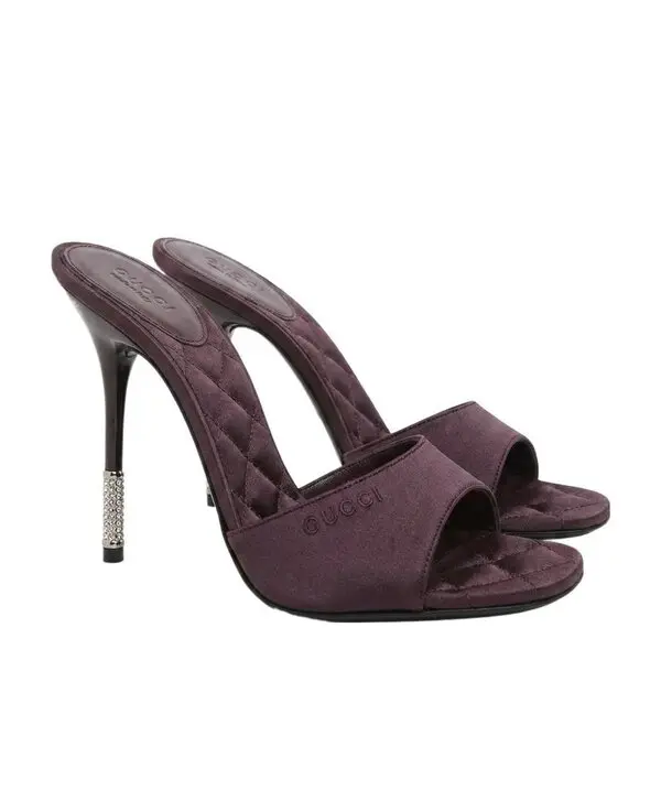 Gucci Logo Embossed Stiletto Heel Slip-on Sandals