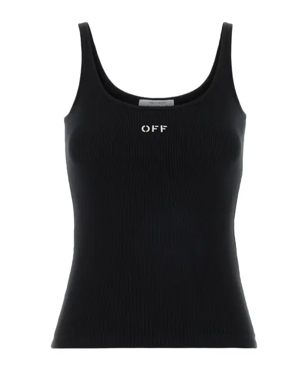 Off-White Off Stamp Rib Tank Top - Black