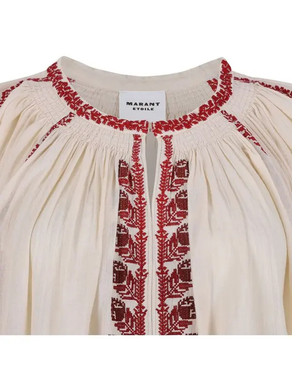 Isabel Marant Étoile Embroidered Long Sleeve Top - Pink