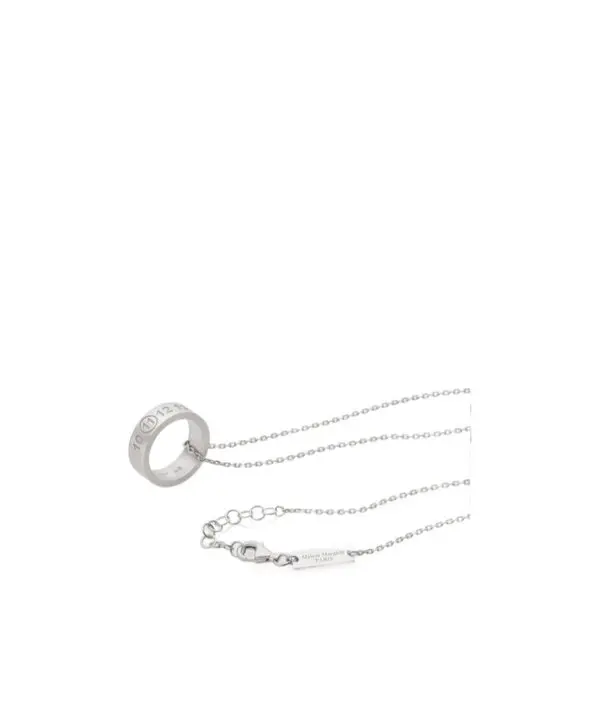 MAISON MARGIELA Engraved Number Pendant Necklace - Silver