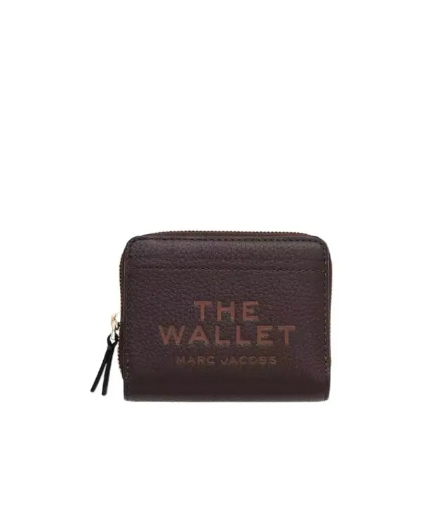 Marc Jacobs Logo Printed Zipped Mini Compact Wallet - Ganache
