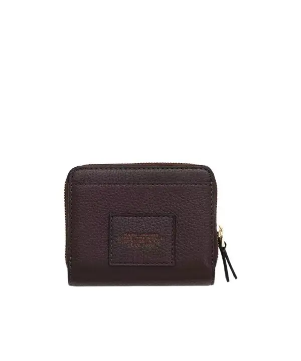 Marc Jacobs Logo Printed Zipped Mini Compact Wallet - Ganache
