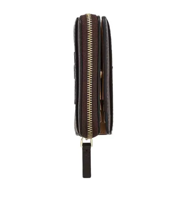 Marc Jacobs Logo Printed Zipped Mini Compact Wallet - Ganache