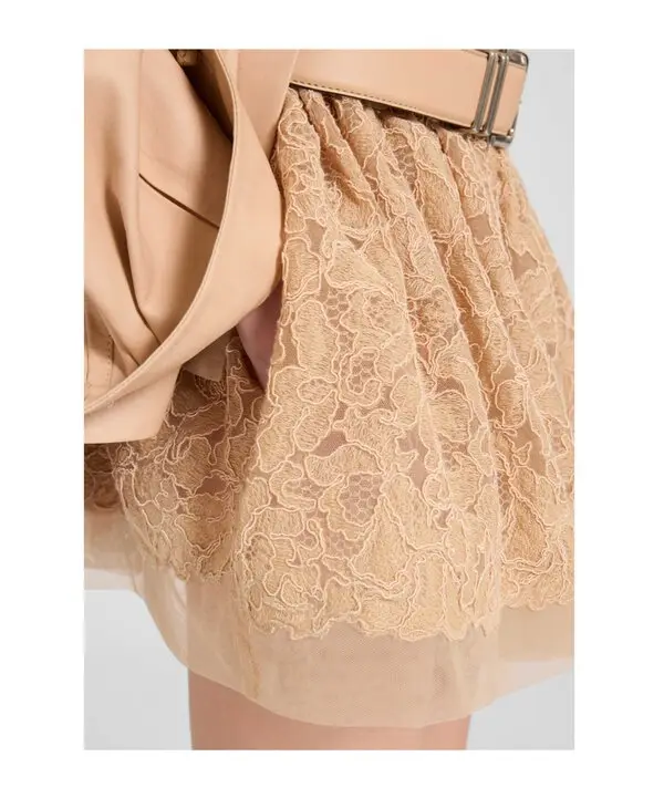 Ermanno Scervino Lace Mini Skirt With Rose Crown Embellishment