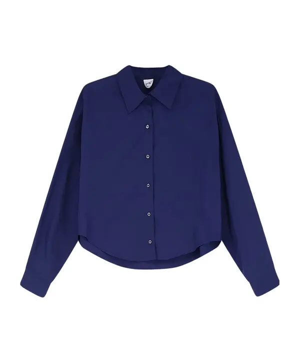 Aspesi Cropped Poplin Shirt - Blue