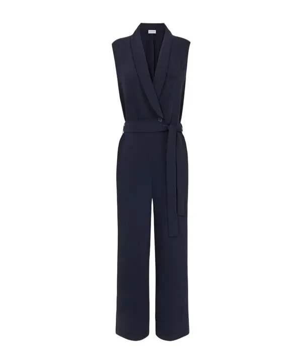 P.a.r.o.s.h Sleeveless V-neck Belted Jumpsuit - Black