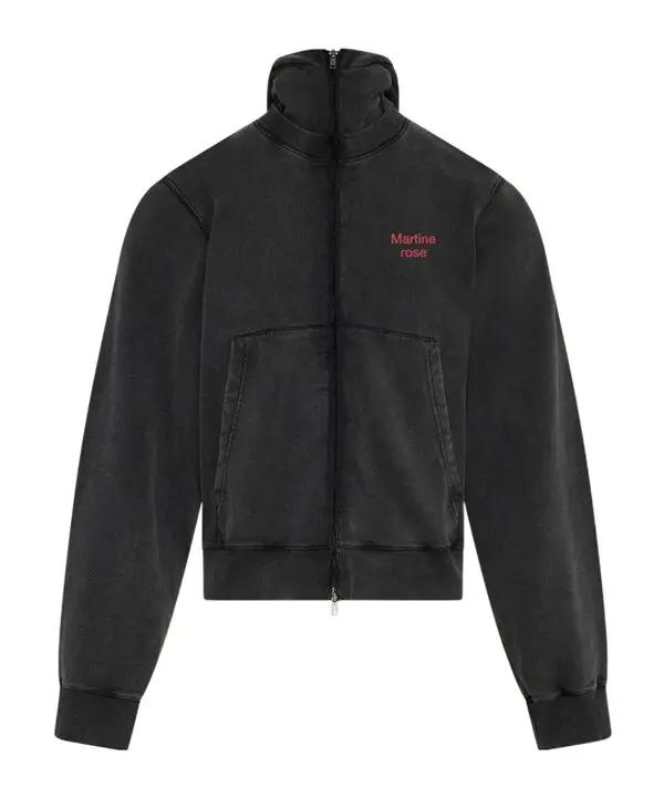 Martine Rose Logo Detailed Zip-up Hoodie