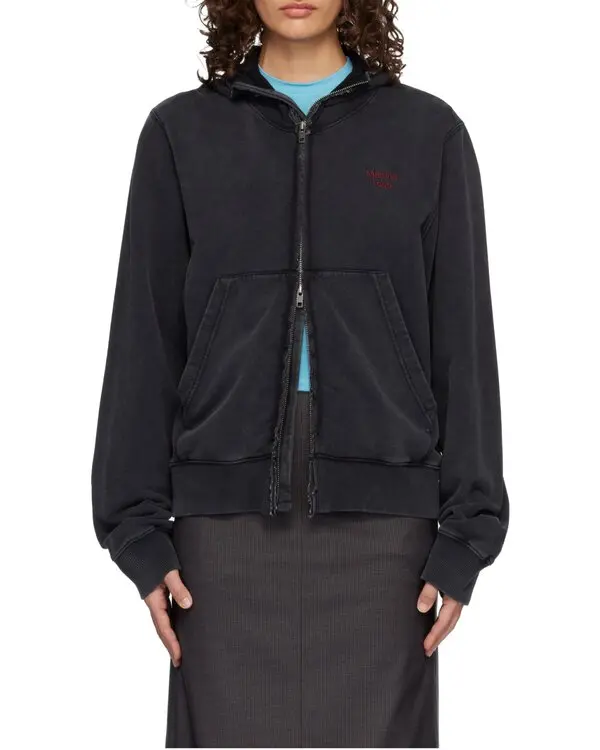 Martine Rose Logo Detailed Zip-up Hoodie