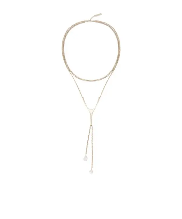 Alexander McQueen Wishbone Embellished Necklace - Faint Golden