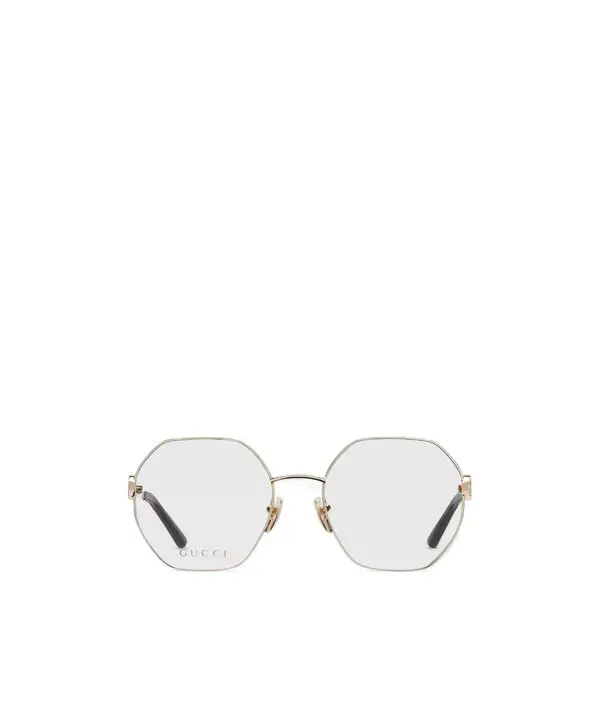 Gucci Octagon Optical Frame Eyeglasses - Gold