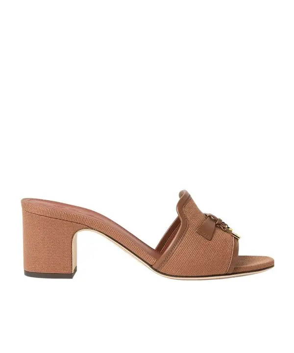 Loro Piana Summer Charms Slip-on Sandals With Chunky Heel - Alpaca Color