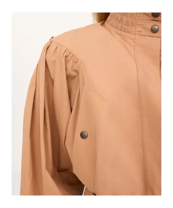 Chloé Ruched Detail High Neck Cropped Jacket